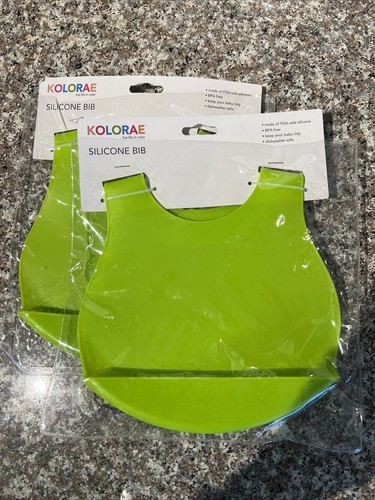 KOLORAE Silicone Baby Bib - 100% food-grade silicone BPA FREE 2 BIB SET ...