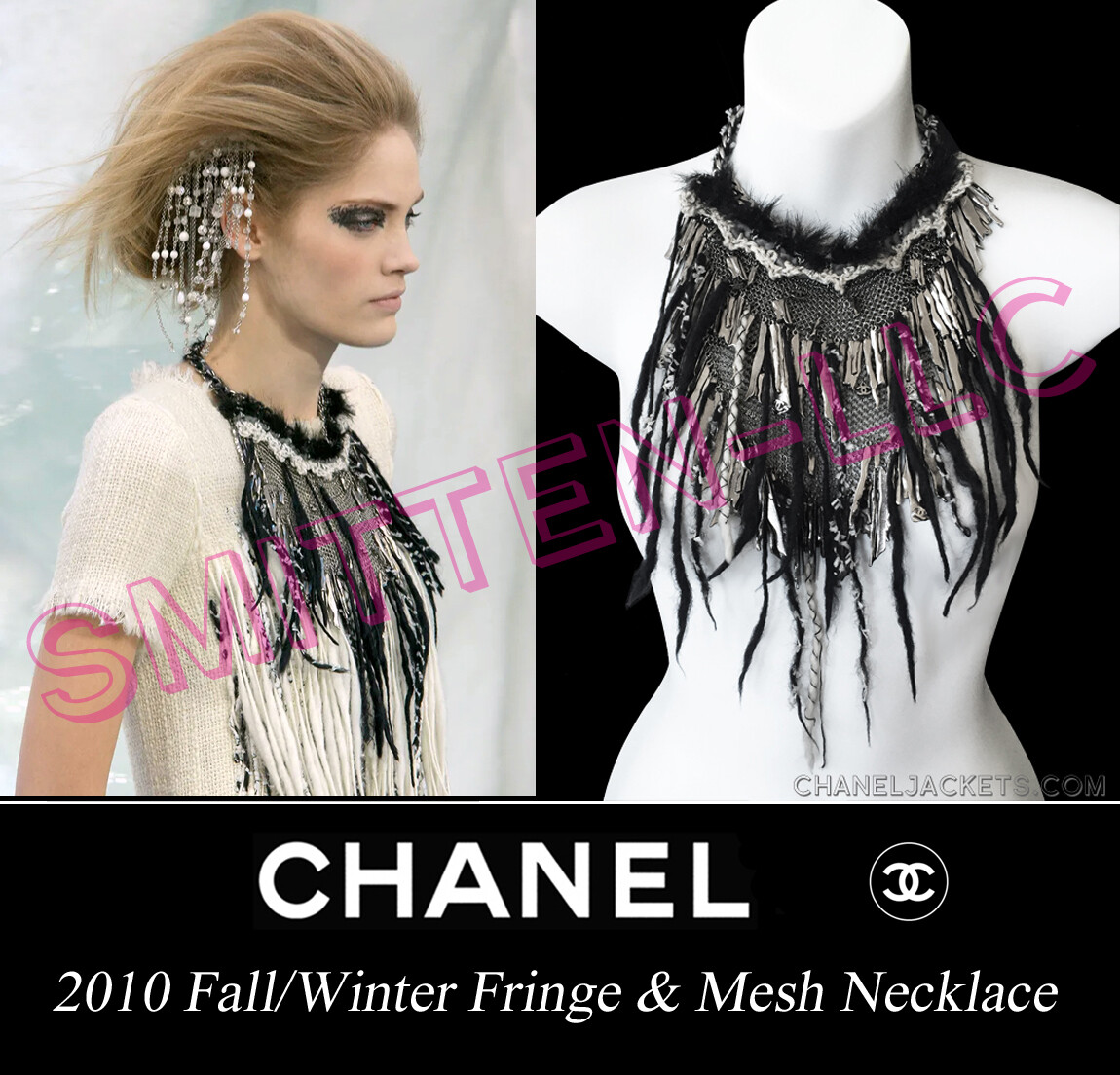 *RARE* CHANEL 10A Iconic COLLECTOR'S Fringed Mesh NEC… - Gem