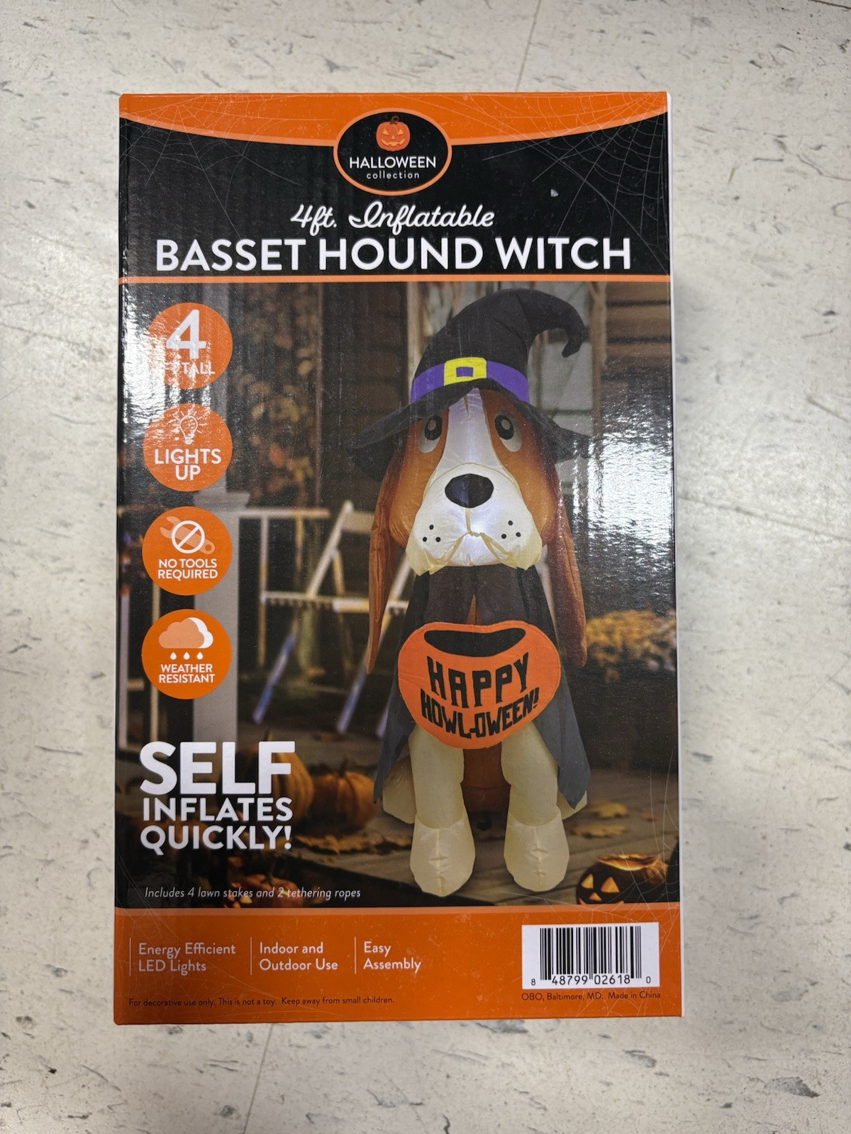 NIB Basset Hound Witch Halloween Airblown Yard Inflatable Gemmy 4 Foot ...