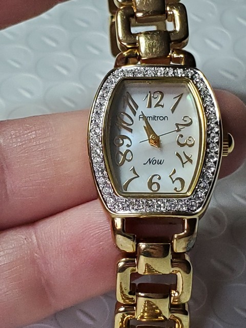 Women's Armitron Now Analog Dress Watch Gold Tone Band MOP Dial for ...