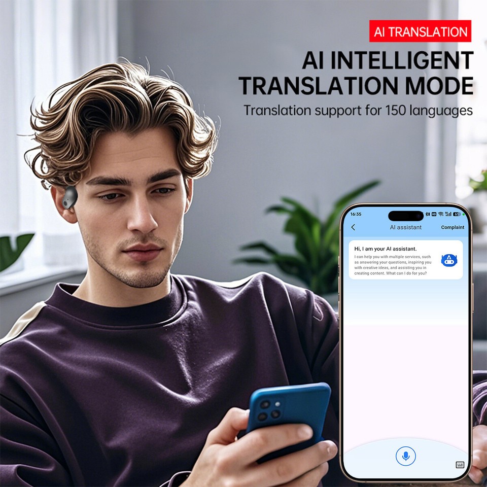 Bluetooth Translator Earbuds 150 Language Two Way Real Time Smart ...