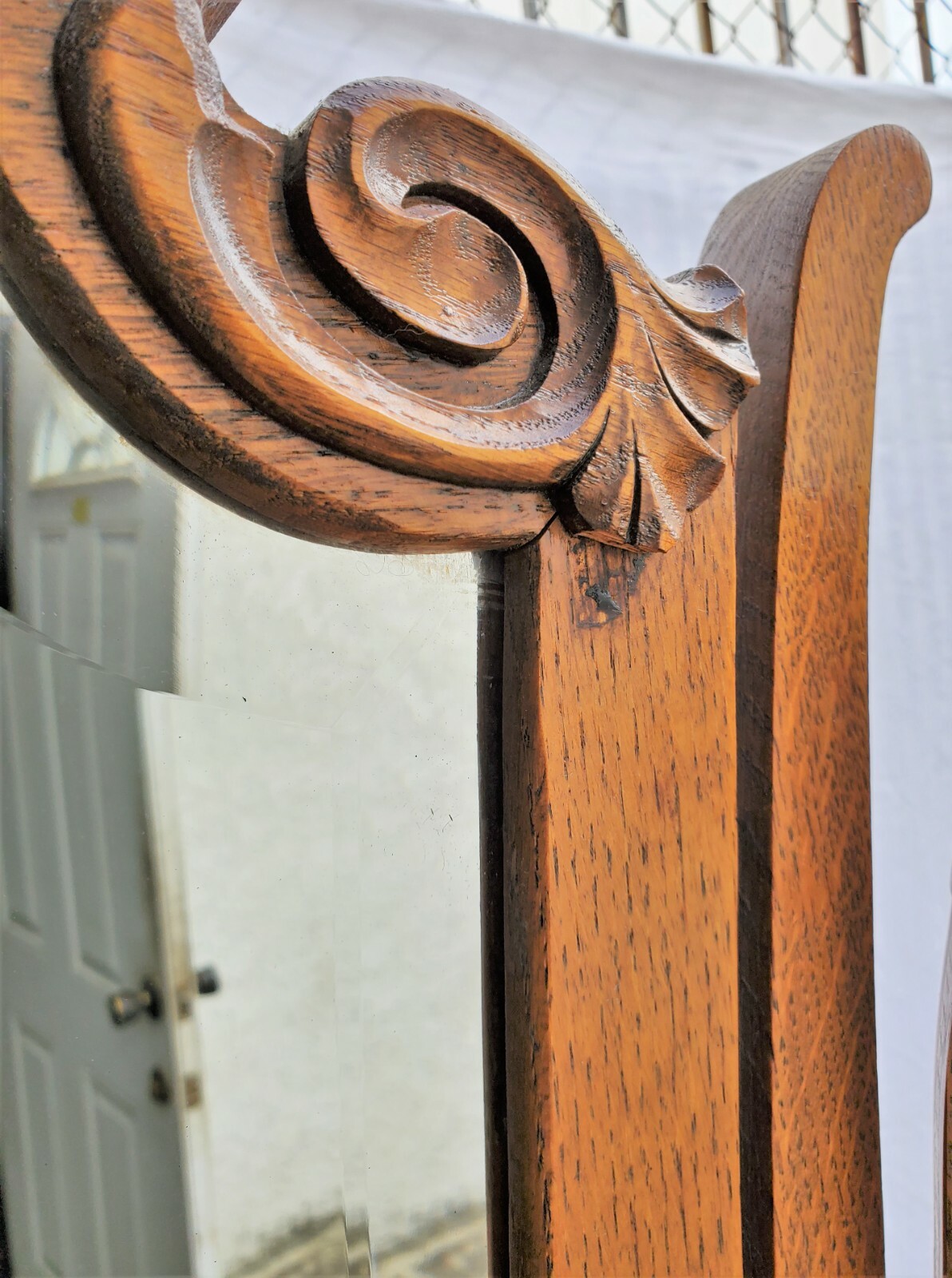 Victorian Large Tiger Oak American Vanity Dresser Chest Batwing Mirrors ...