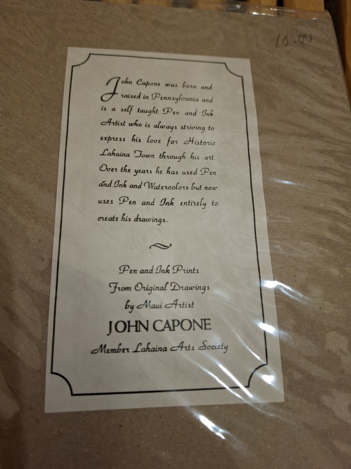 HUMPBACK WHALE Pen & Ink Art Print Lahaina Maui Hawai'i John Capone ...