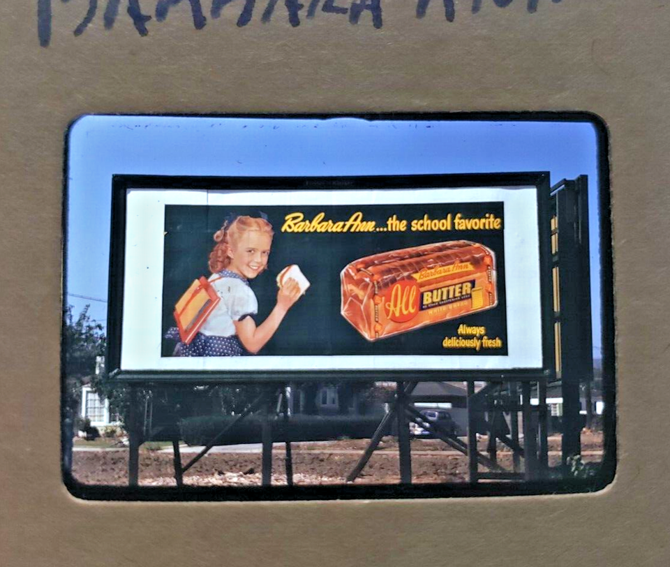 Kodachrome Red Border Slide | *1949* BARBARA ANN BREAD SCHOOL Billboard ...