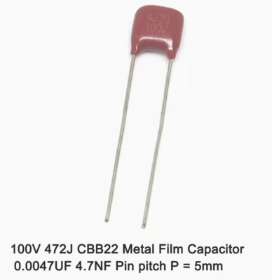 100V 472J CBB22 Metallfilm Kondensator 0,0047UF 4,7NF Pin Raster P ...