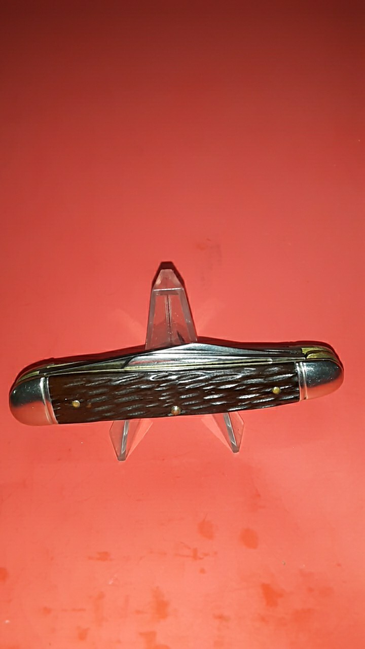 SCHRADE WALDEN 804 3 BLADE BLACK PEACH SEED CARPENTERS WHITTLER KNIFE ...