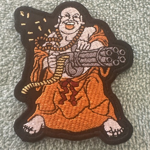 MACHINE GUN BUDDA 2x3 Embroidered Morale Patch Hook Backing Brand New ...