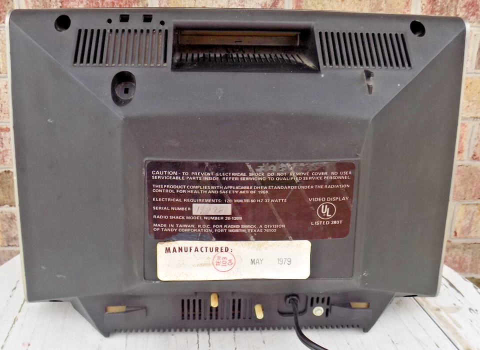 Radio Shack TRS-80 Vintage 1979 12" B/W MONITOR ** Powers Up ** Model ...