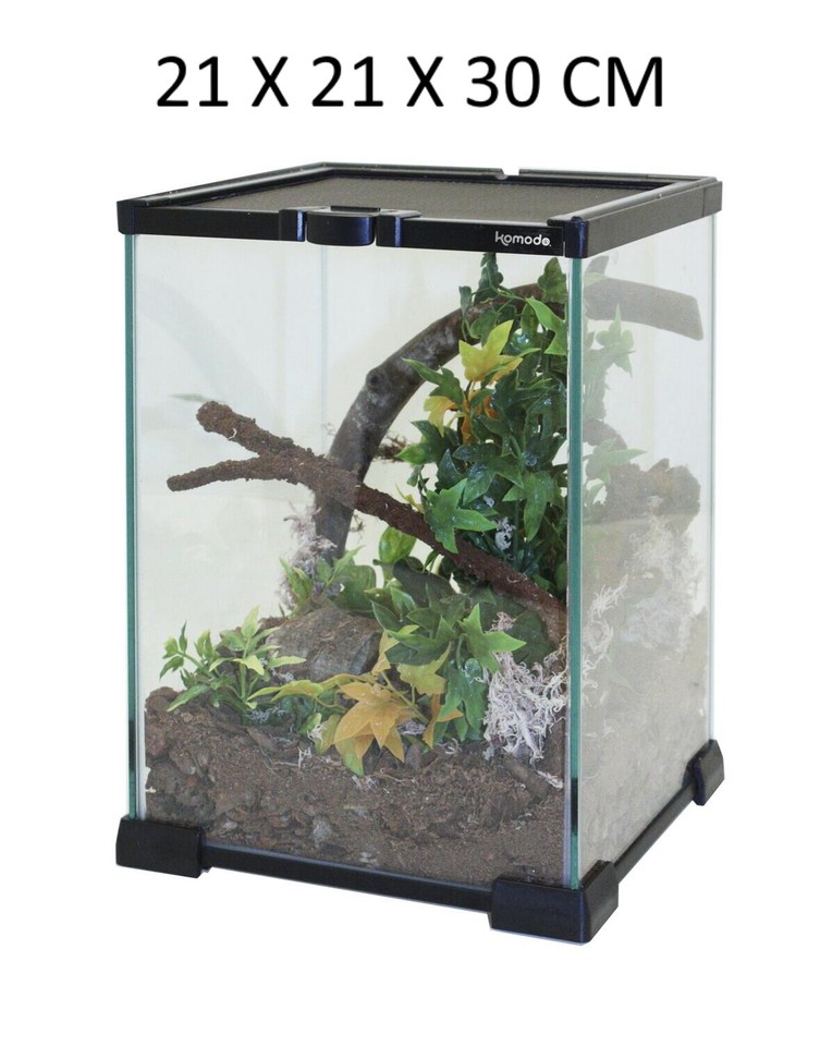 KOMODO GLASS NANO HABITAT SMALL REPTILE VIVARIUM STACKABLE SPIDER ...