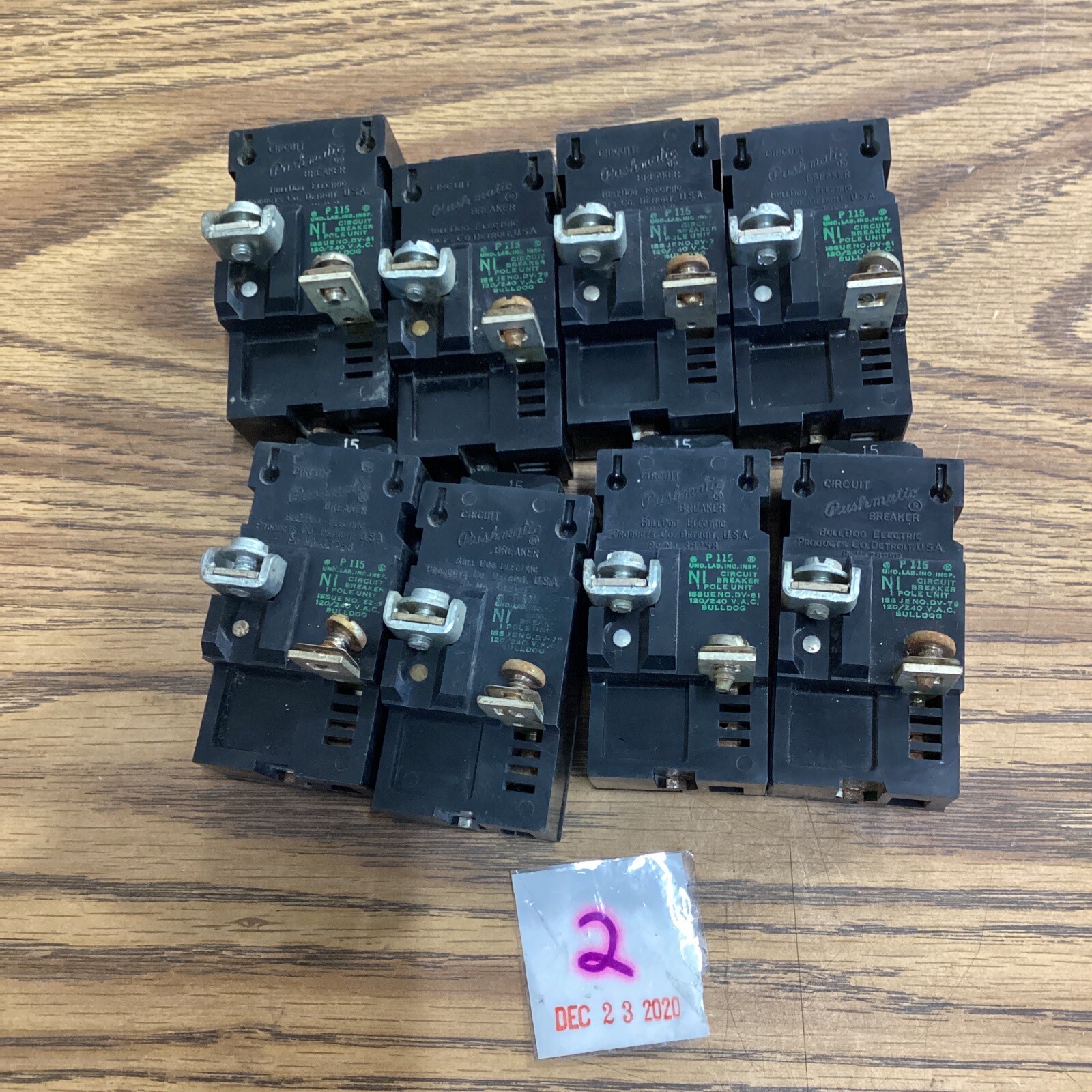Lot Of 8 Pushmatic 15 Amp 1 Pole P115 Circuit Breaker 120/240VAC | eBay