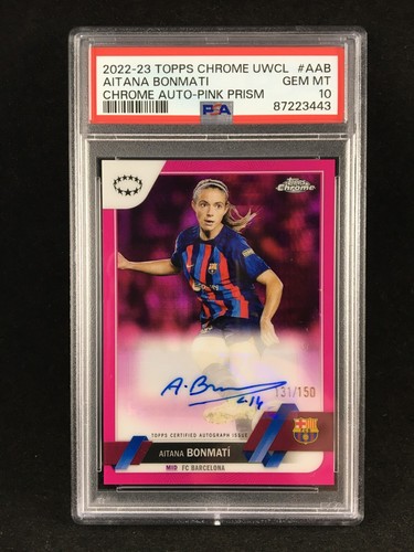 PSA 10 Aitana Bonmati 2022-23 Topps Chrome UEFA Femme Prisme Rose /150 ...