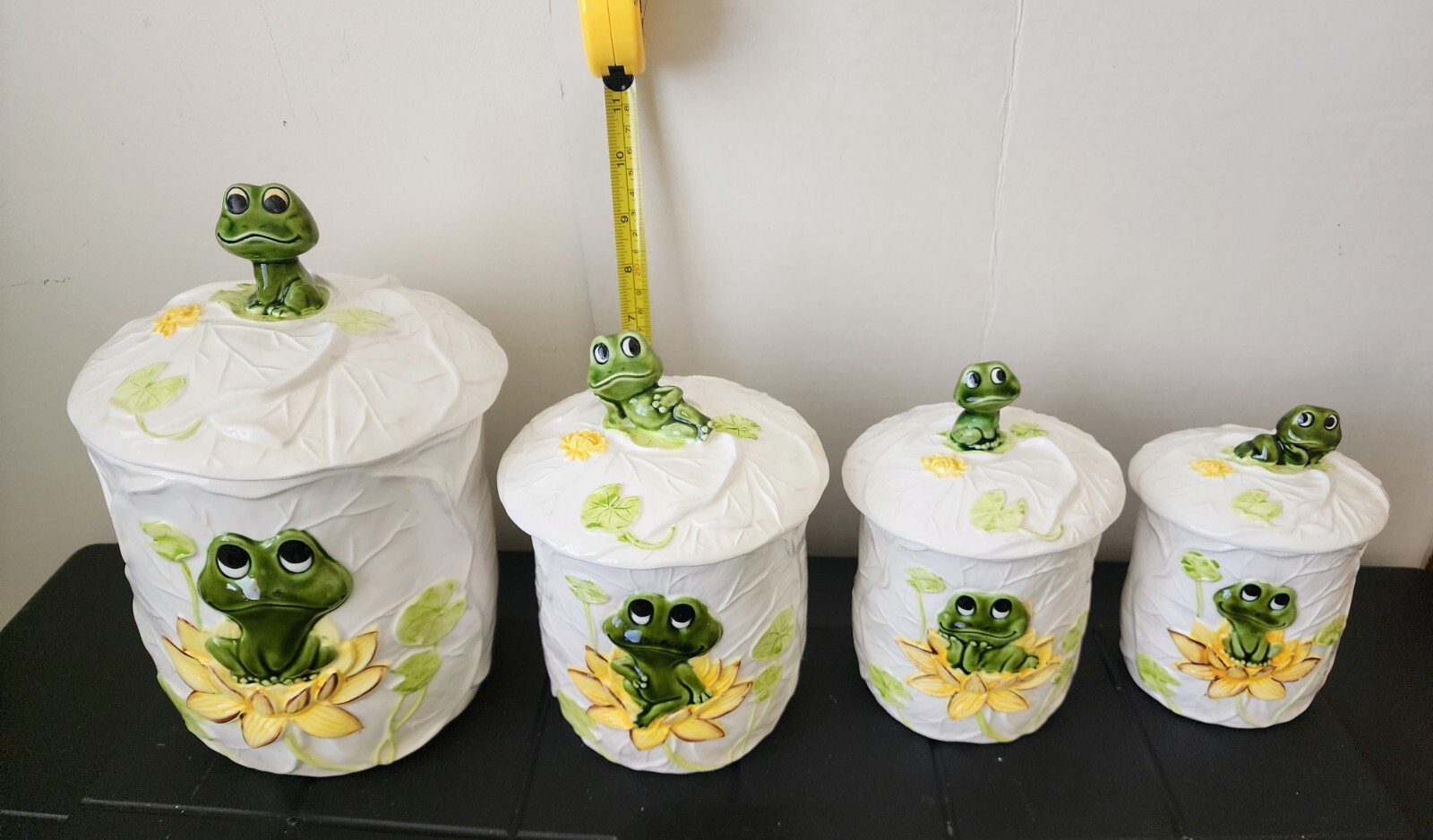 Vintage 1970's Sears & Roebuck Neil The Frog Canister Set of 4 w Lids ...