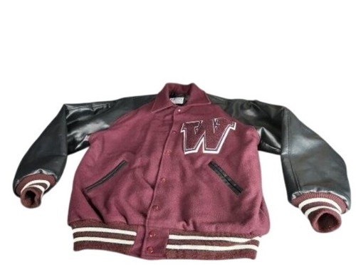 Vintage Varsity Jacket Men Sz XL Button Up Maroon Neff Embroidered W ...