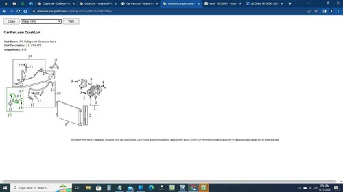 09 10 11 12 CHEVY TRAVERSE #15 A/C Refrigerant Discharge Hose OEM ...