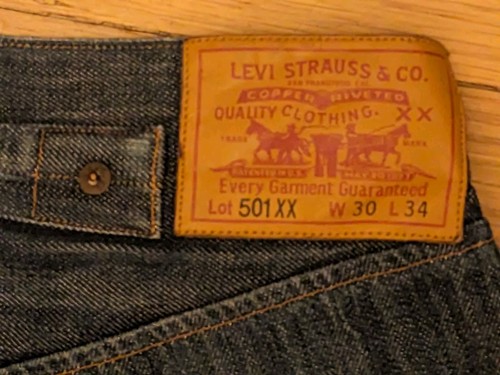 LEVI LVC VTG 1890 501 BUCKLE/CINCH BACK JEANS 30 × 34 30 × 30.5 pre-big ...