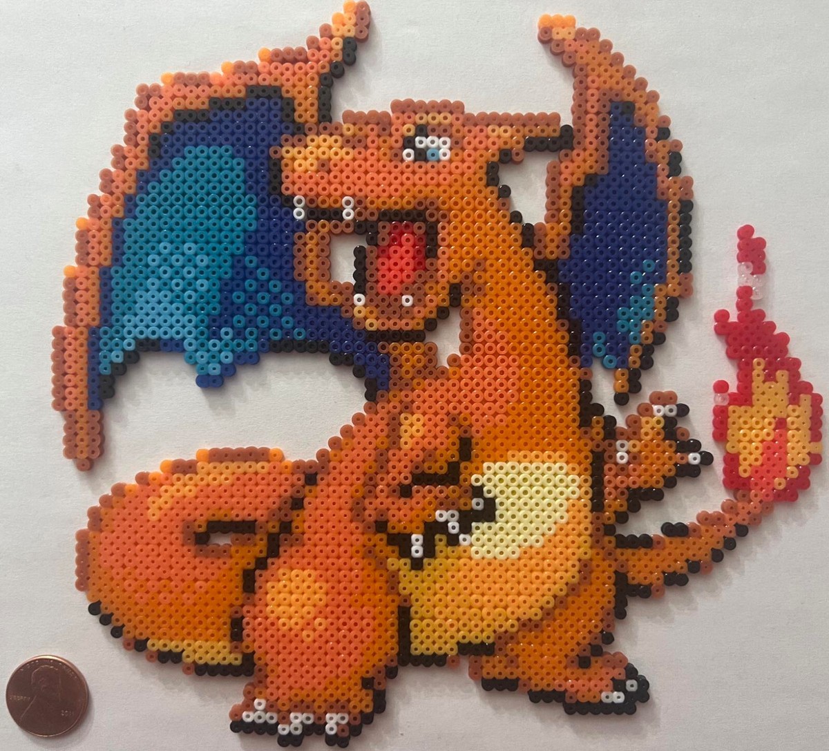Charizard Perler Shiny Charizard. Pokemon Perler Bead Artwork, Custom