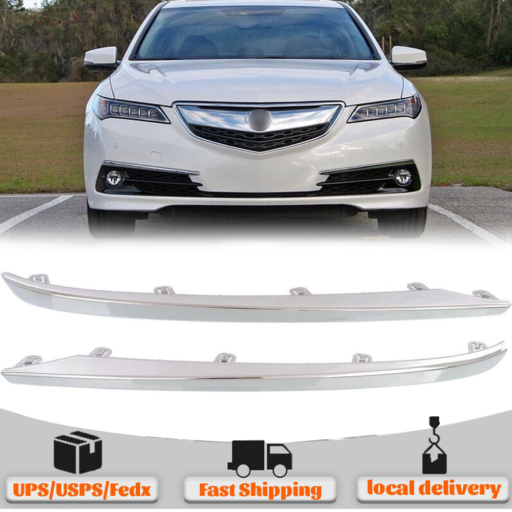 For 2015 16 2017 Acura TLX Front Bumper Grill Trim Chrome Moulding ...