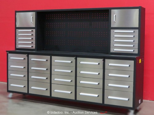 Steelman 30-Drawer 9FT Steel Work Bench Tool Cabinet Shop Box bidadoo ...