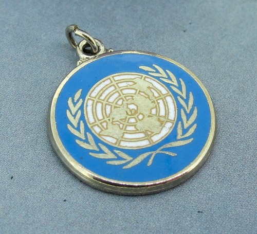 Sterling Silver Enamel United Nations UN World Unity Emblem Travel ...