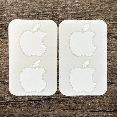 Apple 4 Original Mini White Apple Logo Stickers 2 Sheets of 2 Stickers ...