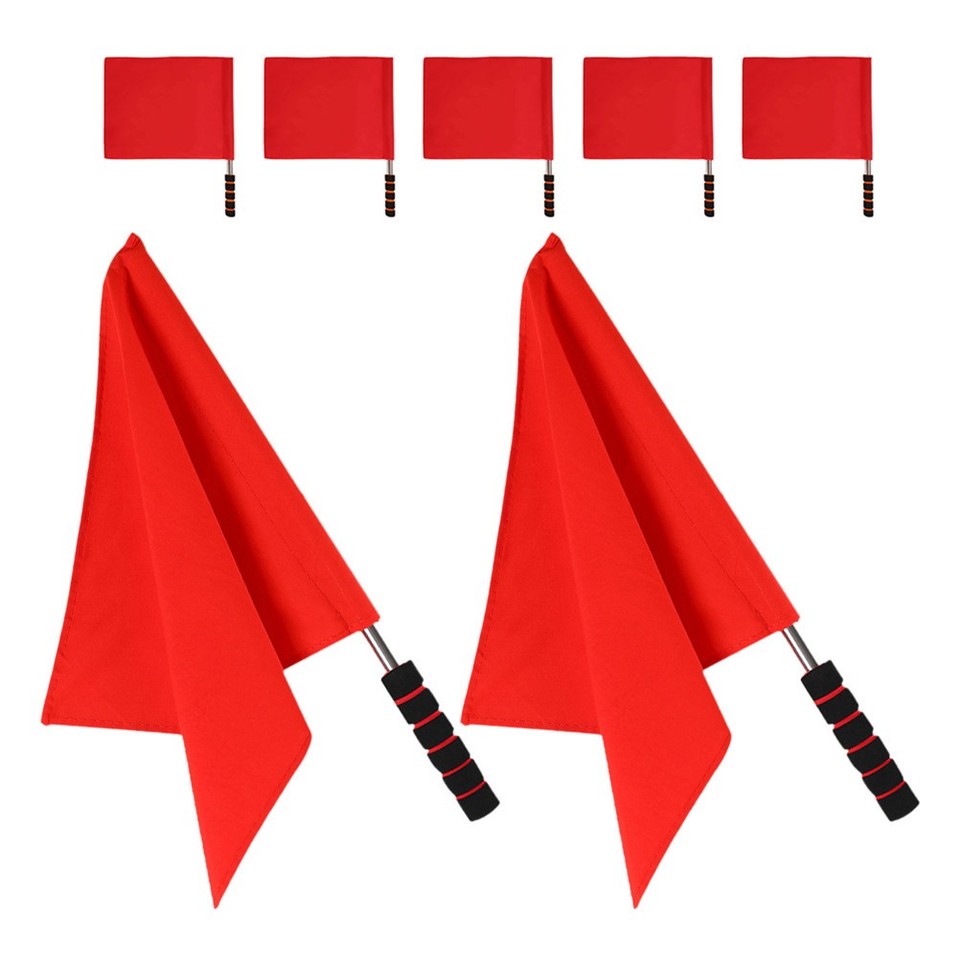7 Pcs Soccer Volleyball Referee Flags Hand Signal Flags with Sponge ...
