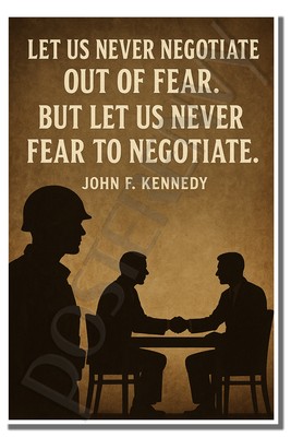 Let us never negotiate out of fear... John F. Kennedy Poster | eBay