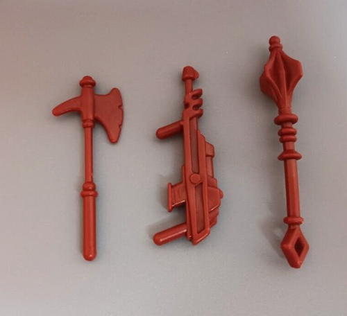 MAROON MACE AXE LASER RIFLE Man-E-Weapons He-Man Masters Universe ...