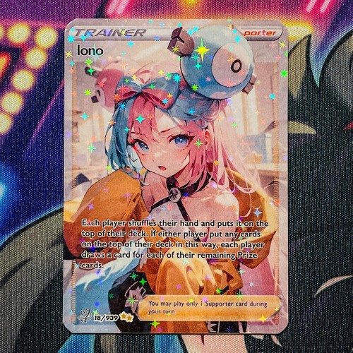 Iono Full Art Pokemon Goddess Story Custom Trading Card Anime Waifu ...