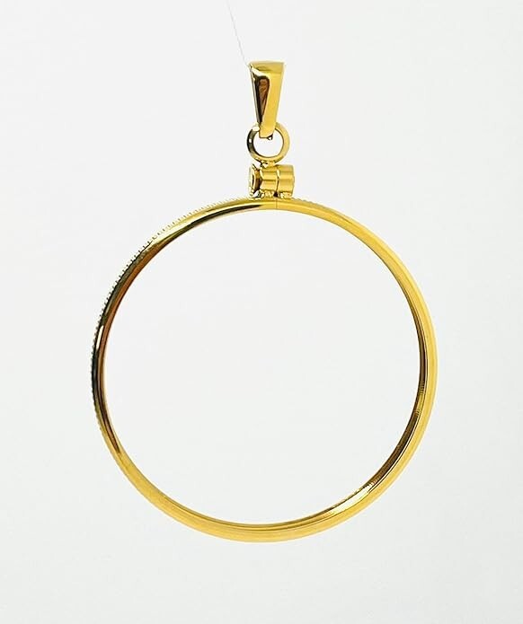 Gold Stainless steel Coin Bezels Silver Dollars Morgan, Peace ike Coin ...