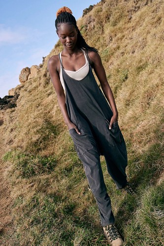 Free People FP Movement Hot Shot Jumpsuit in washed black- Size Small ...
