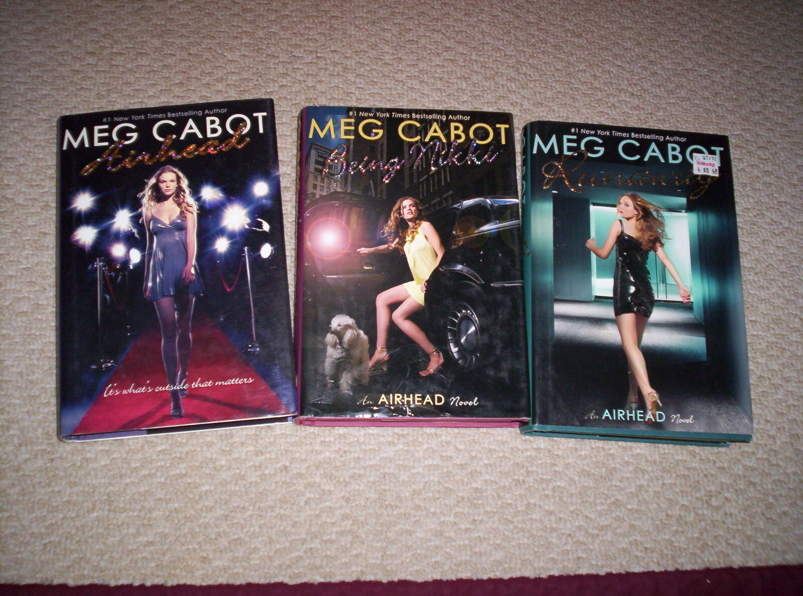 Nice Lot of 3 AIRHEAD Trilogy HC/DJs by Meg Cabot--AIRHEAD-BEING NIKKI ...