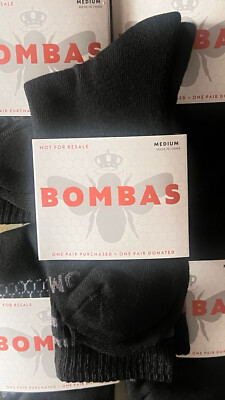 Bombas Bee Unisex Calf/High Solid Socks Black Size Med Lot Of 3 Pairs ...