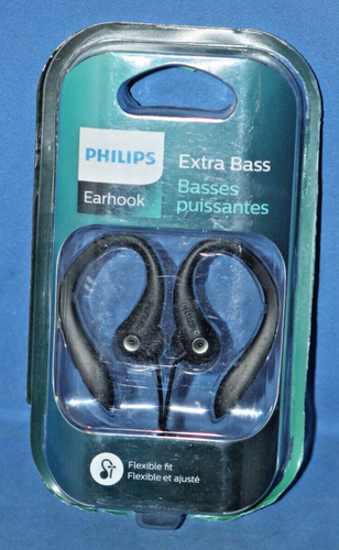 New Philips SHS3200BK/37 Flexible Earhook Headphones Extra Bass - Black ...
