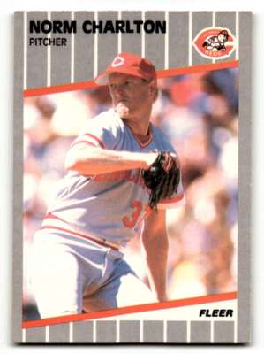 1989 Fleer #155 Norm Charlton Cincinnati Reds Baseball Cards NM Near ID ...