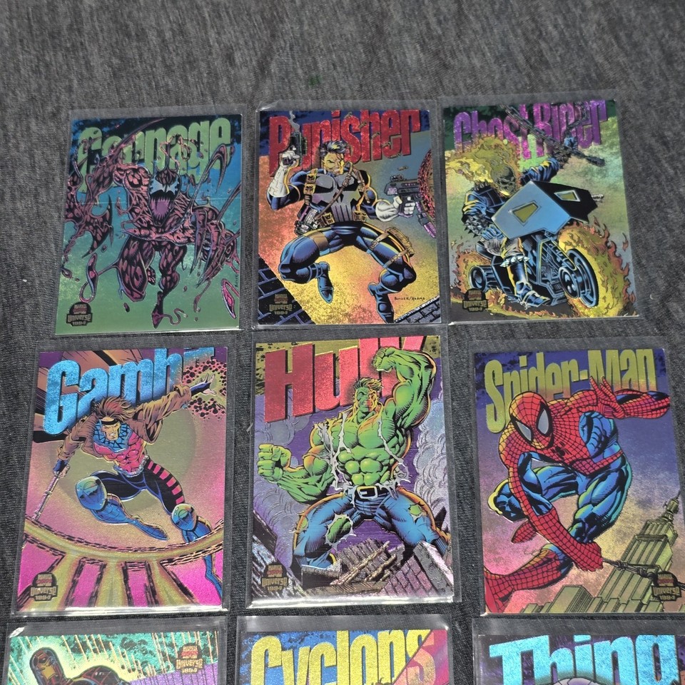1994 MARVEL UNIVERSE POWER BLAST SERIES 5 COMPLETE SET 1-9 RAINBOW ...