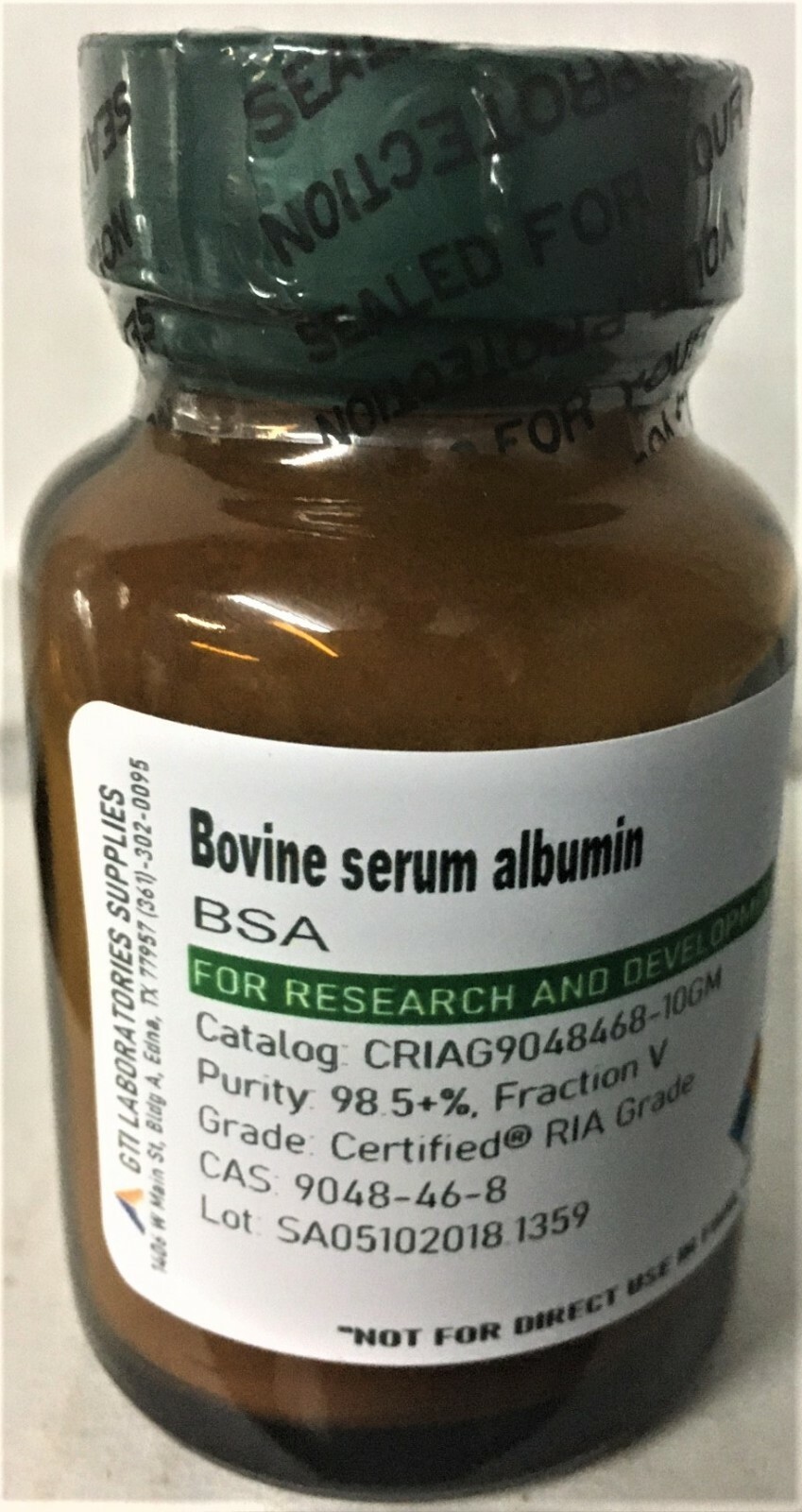 Bovine serum albumin, 98.5+%, Fraction V, Certified® RIA Grade 10g | eBay