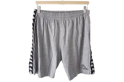 Vintage KAPPA Shorts Size M gray 00s retro sport style full strip logo ...