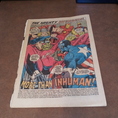 Avengers #94 Behold the Mandroids! Neal Adams Art Bronze Age Key marvel ...