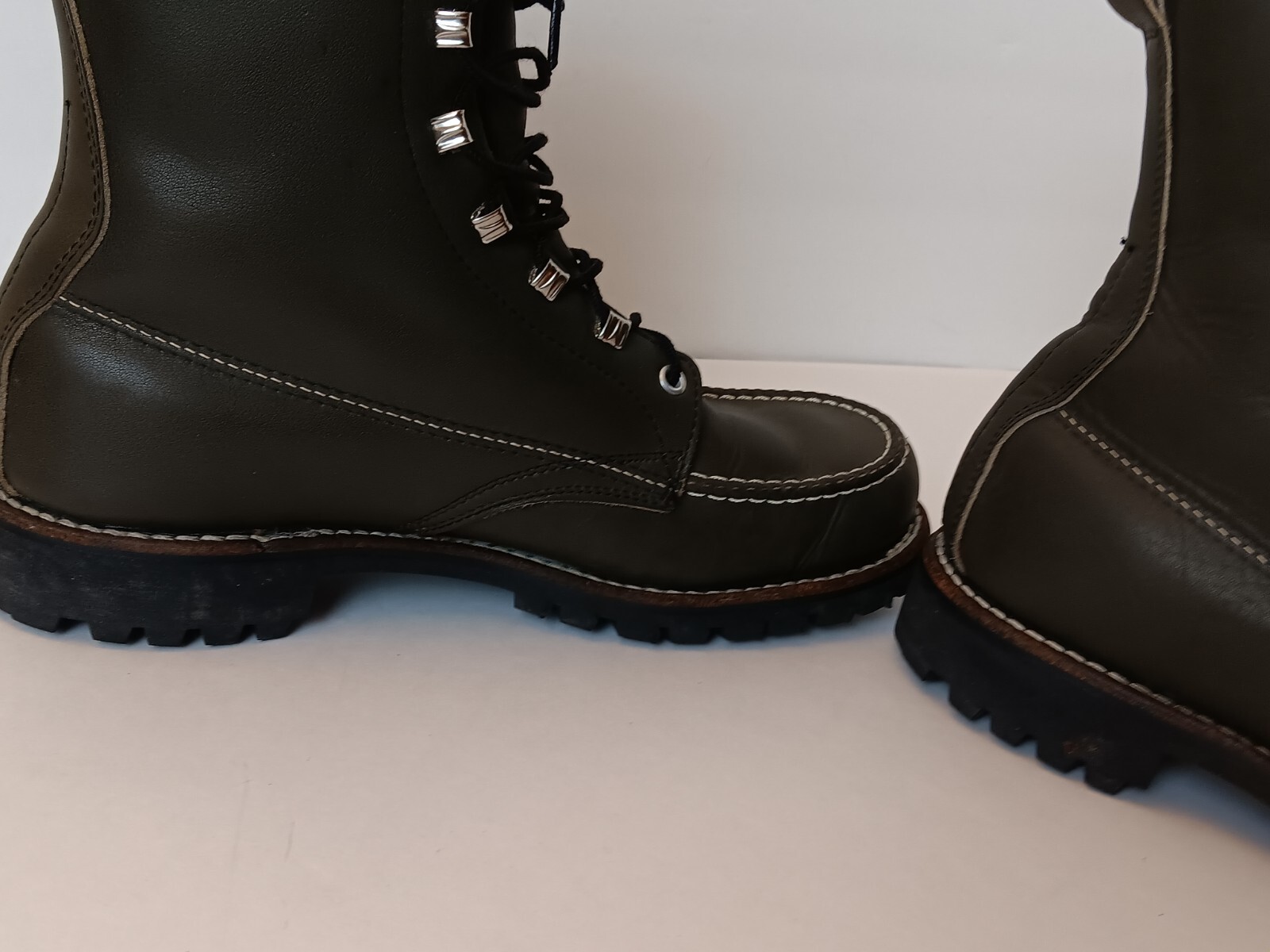 Sears Roebuck Wearmaster Leather Green Boots Men's Si… - Gem