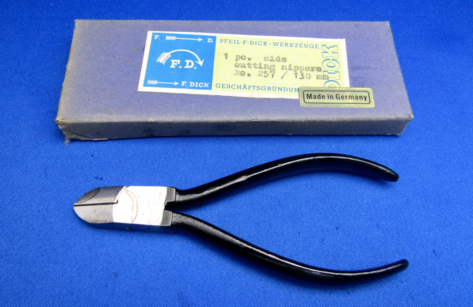 F.DICK VTG SIDE CUTTING NIPPERS No.257 130mm 1960's Made In Germany ...