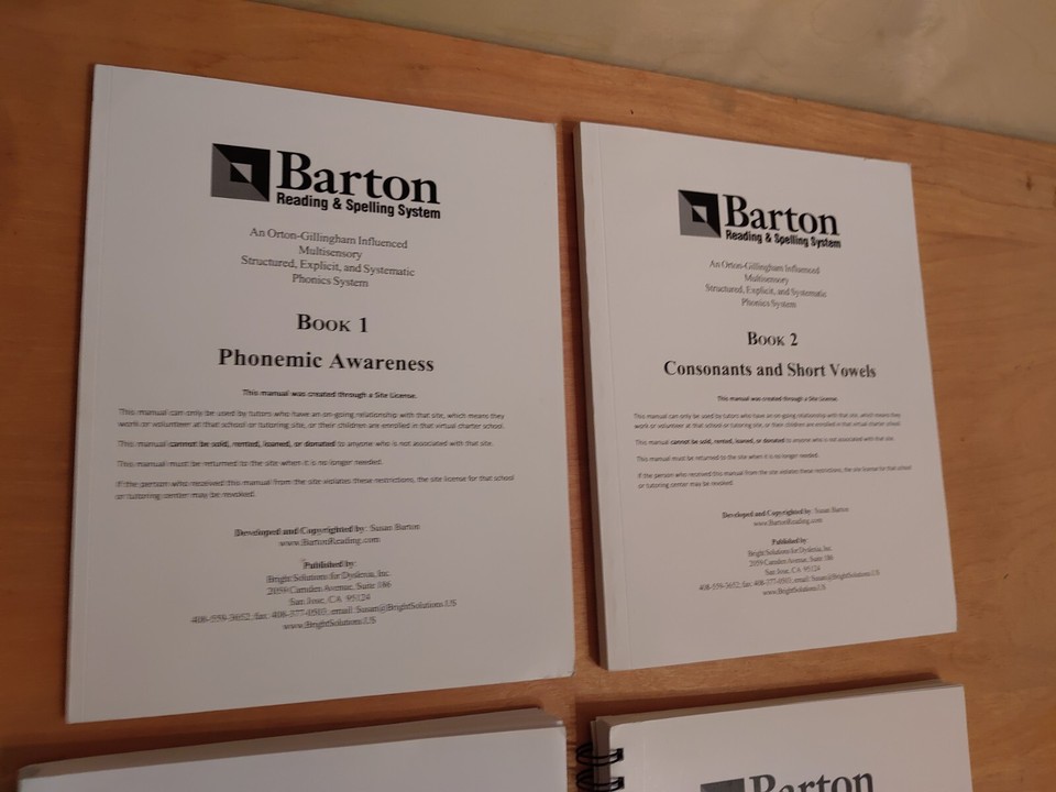 Barton Reading and Spelling System Levels 1 & 2 Books Only NEW | eBay