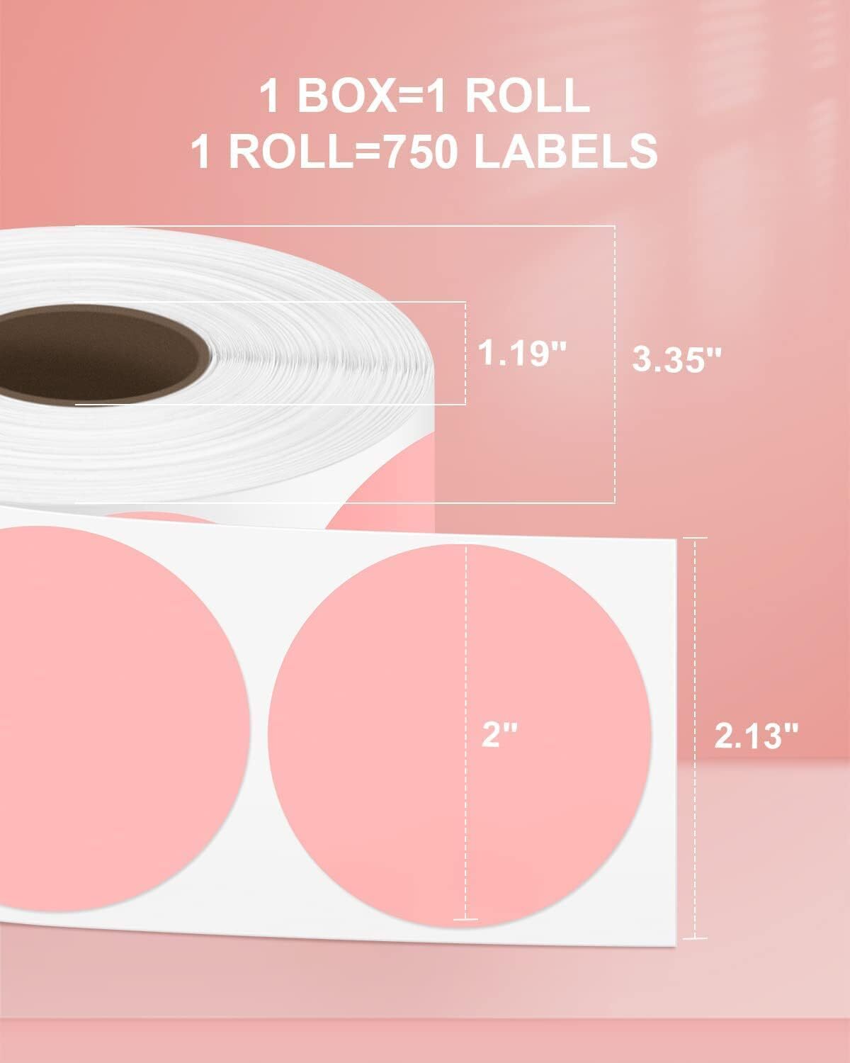 50mmx50mm Direct Thermal Labels 750Labels/Roll Round Name Sticker Self ...