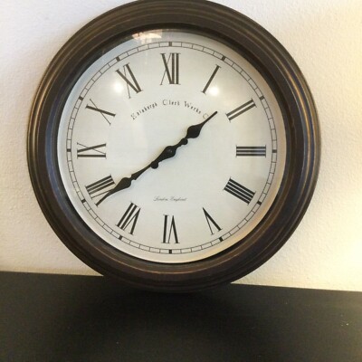 Large 24" Battery Operated Edinburgh Clock Works, Co Wall Clock | eBay