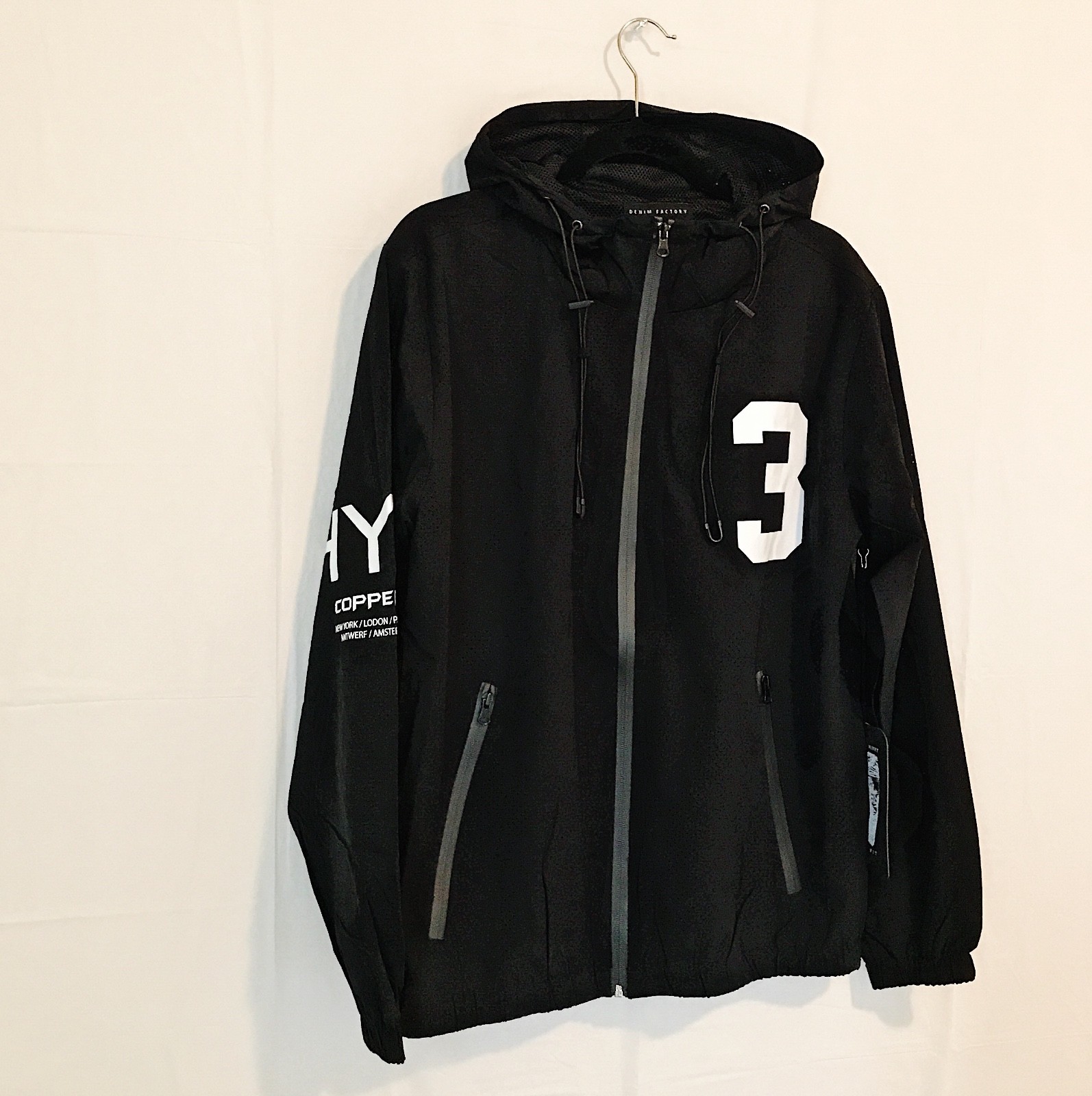 Copper Rivet Zip Up Urban Track Jacket Perforated Anorak with HYPE ...