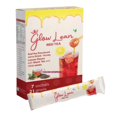 Glow Lean Red Tea Powdered Juice Drink Honey Lemon Flavor, 7 Sachets | eBay