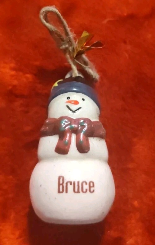 SMALL Ganz Snowman Christmas Ornament Personalized Name "BRUCE ...