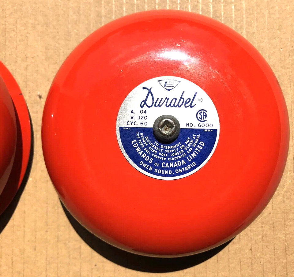 Vintage /Antique 2- Edwards 1960’s Durabel No 6000 120 Volts Fire Alarm ...