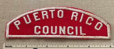 Vintage PUERTO RICO COUNCIL Boy Scout Red & White Strip PATCH RWS CSP ...