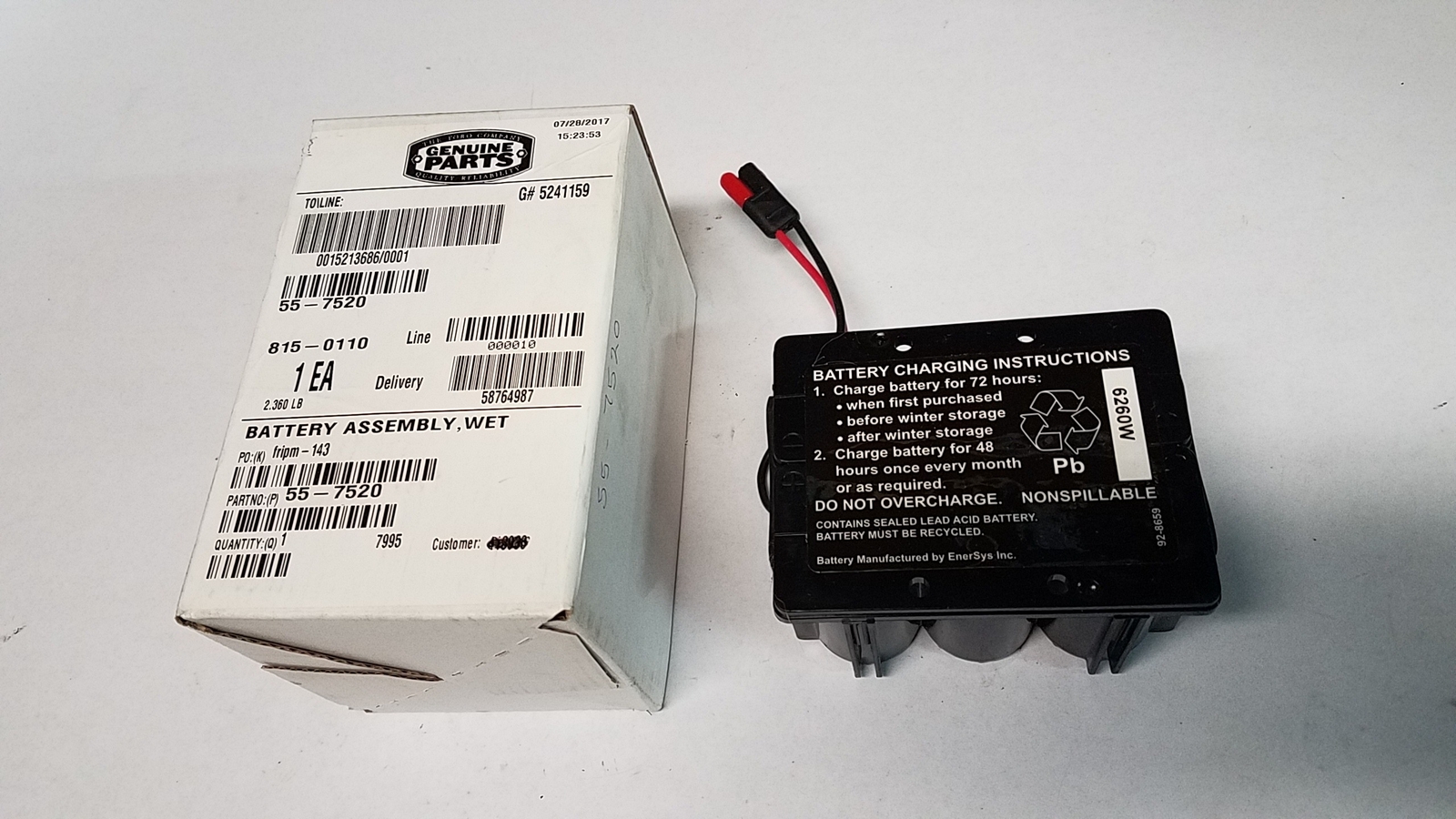 Toro Battery Assembly,wet 55-7520 Genuine Original OEM | eBay