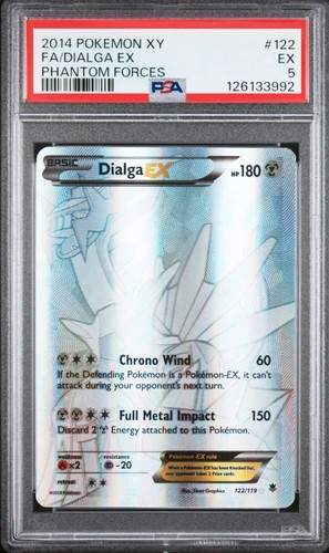 Pokemon PSA 5 Dialga EX 122 Silver Secret Rare XY Phantom Forces 2014 ...